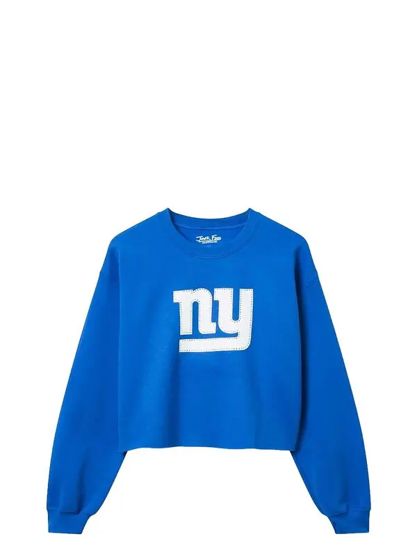 Junk Food Clothing Nfl New York Giants Bling Crop Fleece - Royal