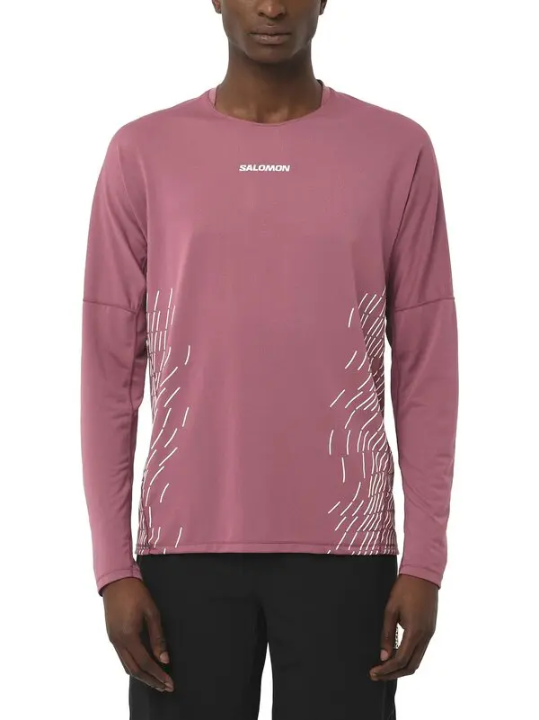 SALOMON Sense Aero Graphic Long-sleeve Tee - Nocturne / Whisper White