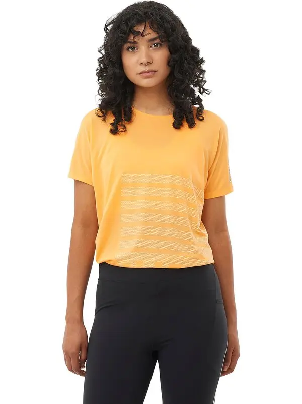SALOMON Sense Aero Graphic Tee - Warm Apricot/white