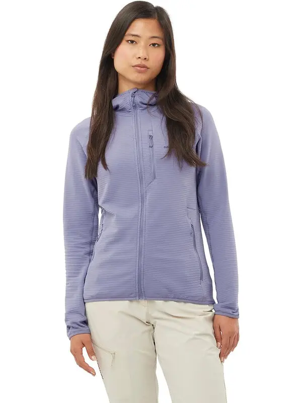 SALOMON Essential Lightwarm Full-zip Hoodie - Blue Granite