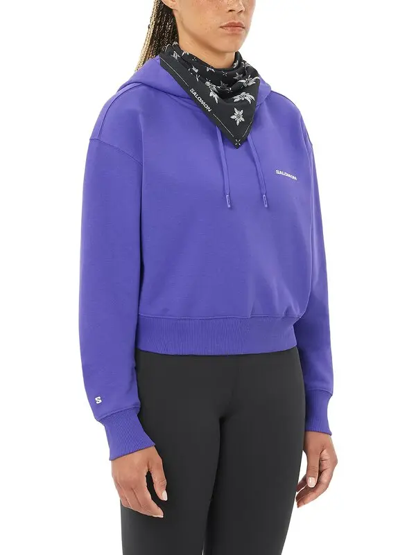 SALOMON Logo Cropped Hoodie - Liberty