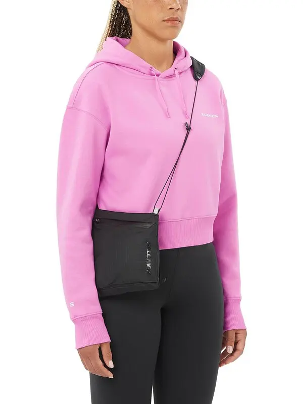 SALOMON Logo Cropped Hoodie - Pink/white