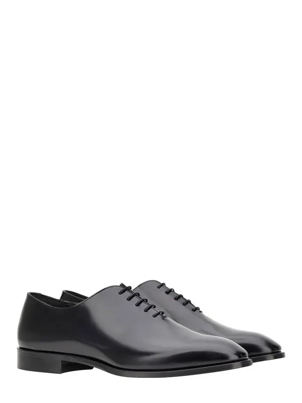 Canali Brushed Calfskin Oxford - Black