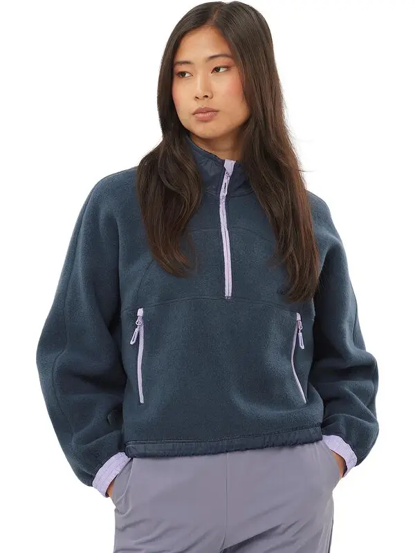 SALOMON Chroma Fleece Crop Half-zip Pullover - Blue Nights