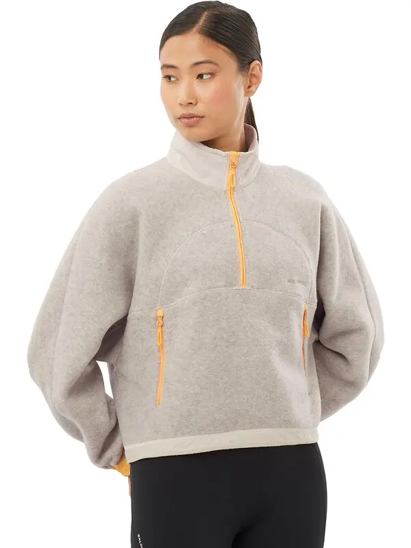 SALOMON Chroma Fleece Crop Half-zip Pullover - Rainy Day
