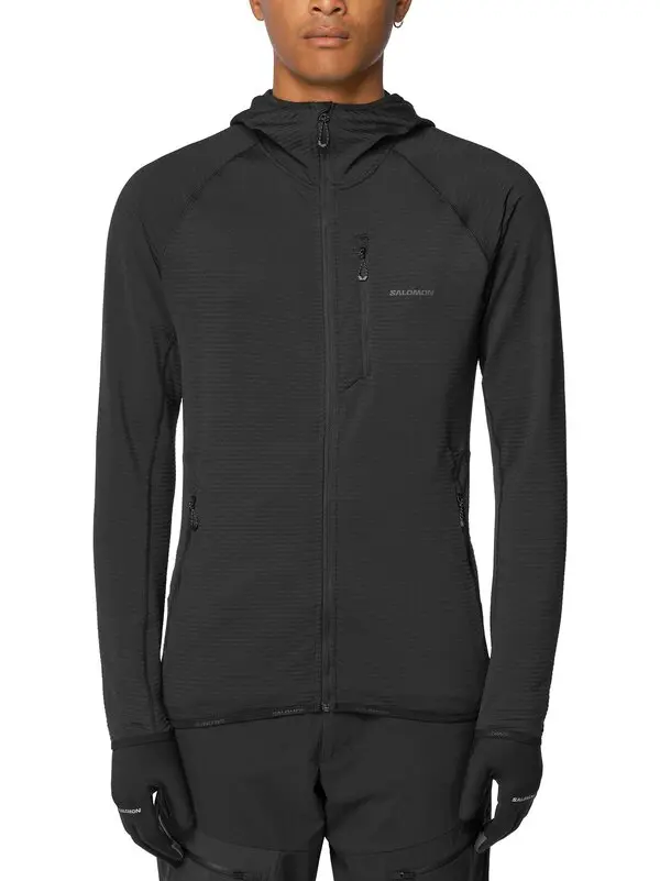 SALOMON Essential Lightwarm Full-zip Hoodie - Deep Black