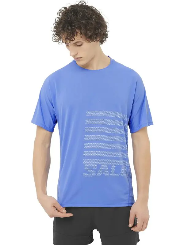 SALOMON Sense Aero Graphic T-shirt - Blue/white