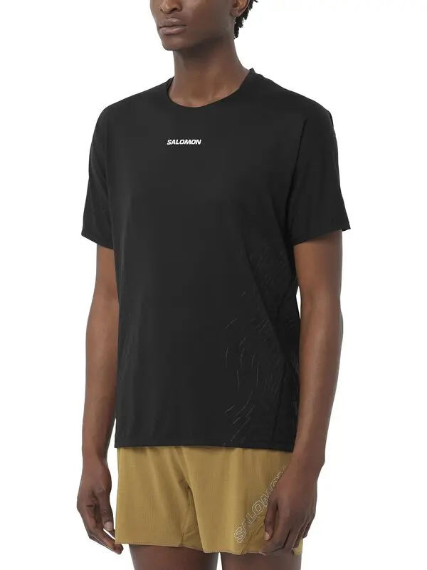 SALOMON Sense Aero Graphic T-shirt - Deep Black / Black Beauty