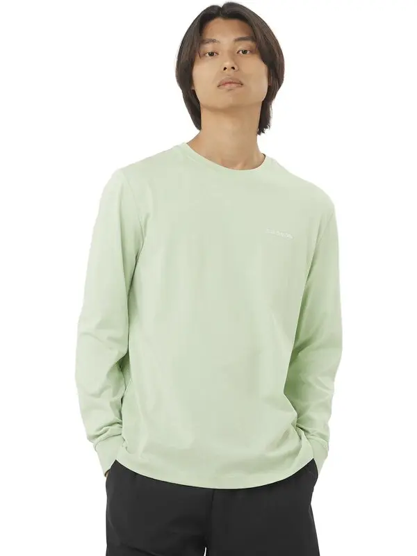 SALOMON Chest Logo Ls Tee - Sea Foam