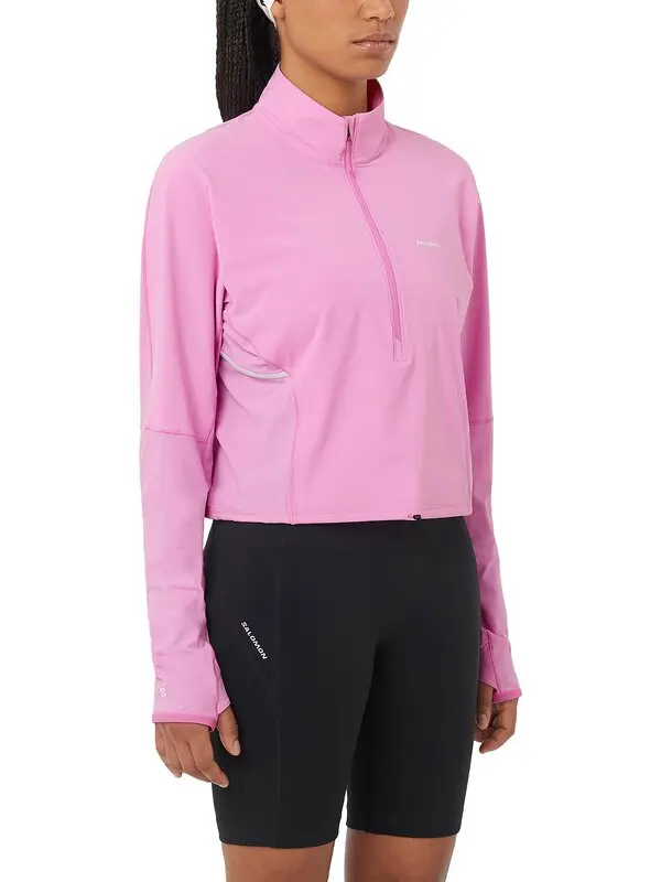SALOMON Sense Aero Hybrid Cropped Pullover - Cyclamen