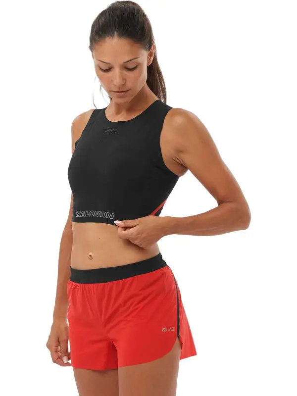 SALOMON S/lab Speed Tank Top - Deep Black / Fiery Red