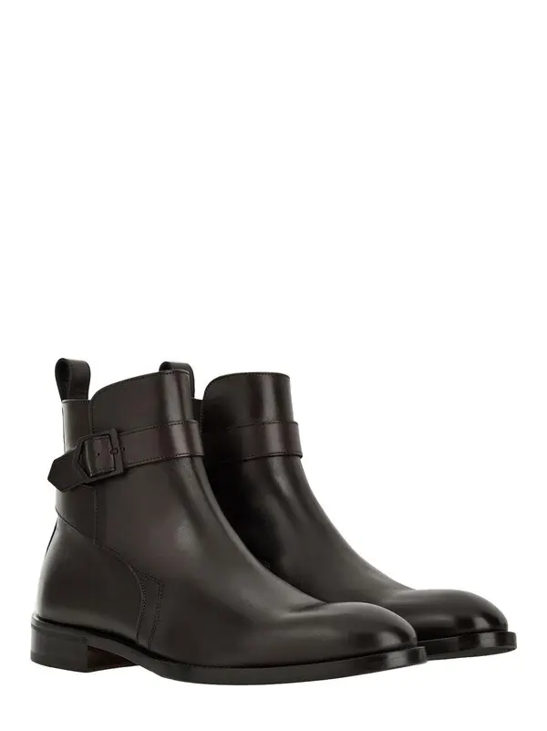 Canali Buckled Ankle Boots - Brown