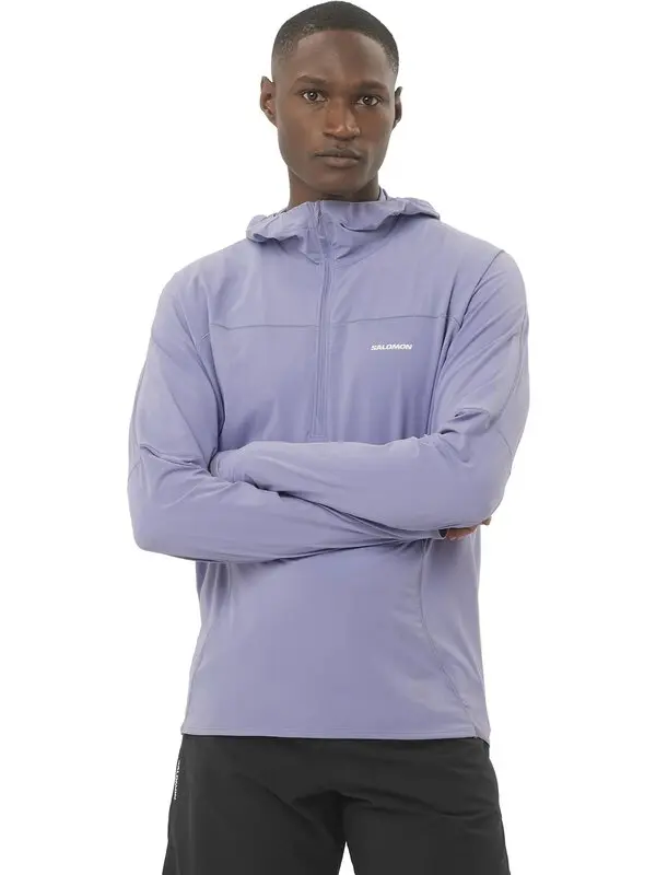 SALOMON Sense Aero Hybrid Half-zip Hoodie - Blue Granite