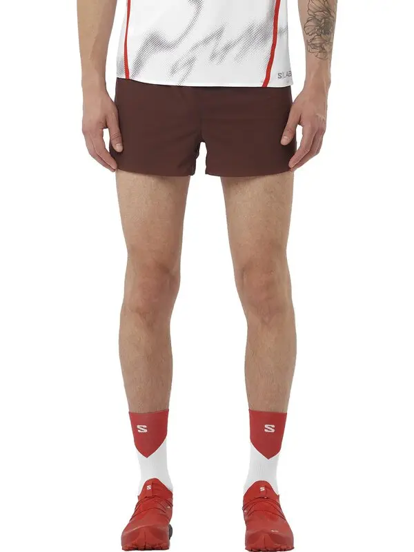 SALOMON S/lab Speed 3" Split Shorts - Decadent Chocolate/fiery Red