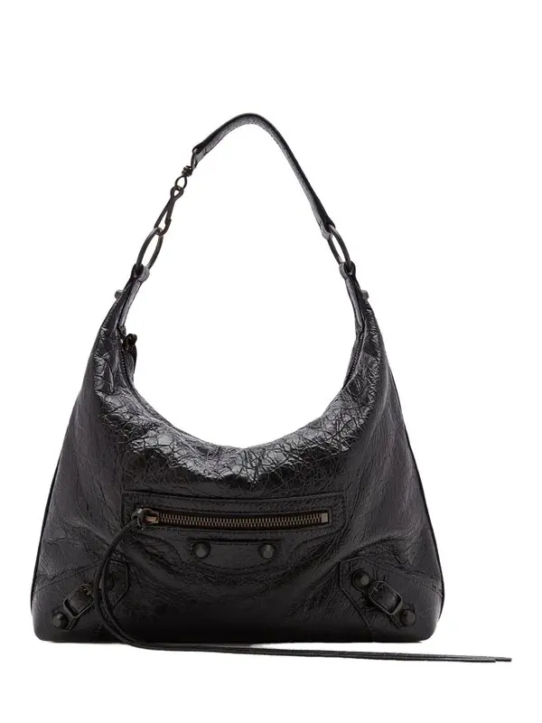 Balenciaga Le City Lambskin Hobo Bag - Black