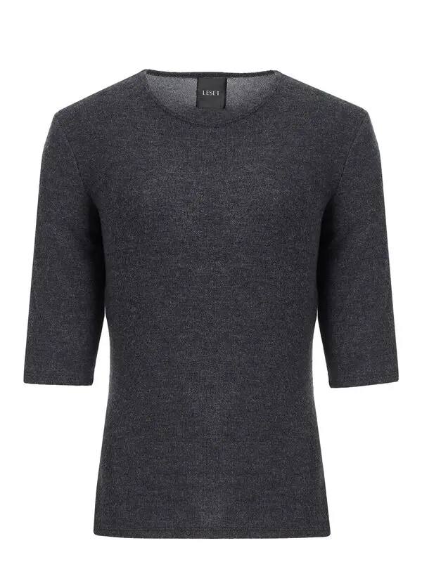 LESET Lauren Mid-sleeve Jersey T-shirt - Grey