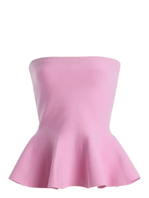 HIGH SPORT Eric Wool Peplum Top - Pink