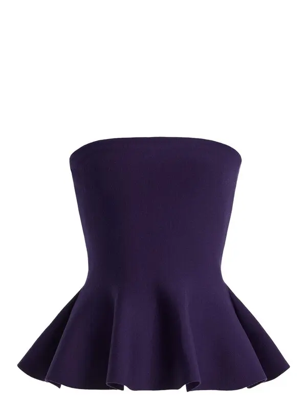 HIGH SPORT Eric Wool Peplum Top - Purple