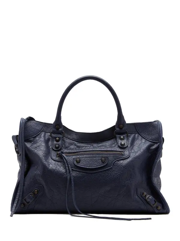 Balenciaga Le City Medium Leather Bag - Blue
