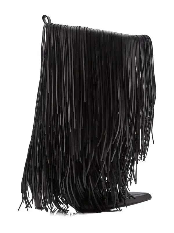 Balenciaga Fringe Leather Boots - Black