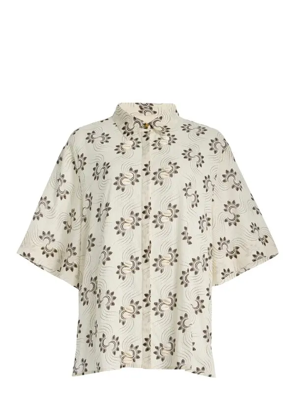 ILIO NEMA Cerbere Printed Cotton-voile Shirt - White