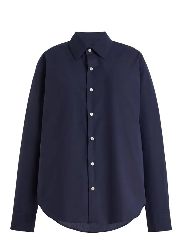 Comme Si La Classica Cotton-poplin Shirt - Navy