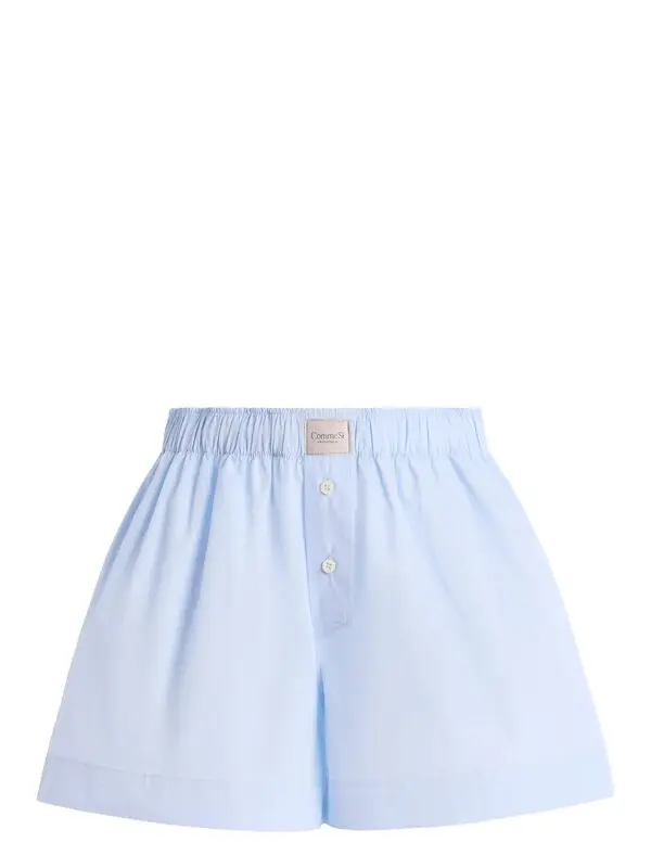 Comme Si La Classica Cotton-poplin Boxer Shorts - Light Blue