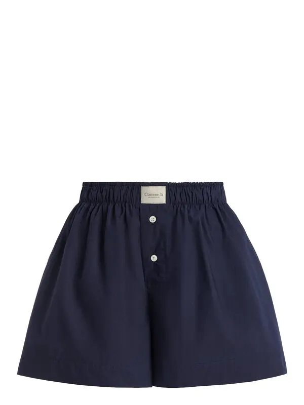 Comme Si La Classica Cotton-poplin Boxer Shorts - Navy