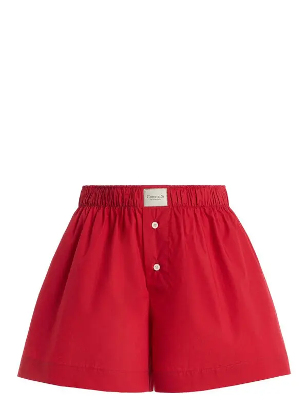 Comme Si La Classica Cotton-poplin Boxer Shorts - Red