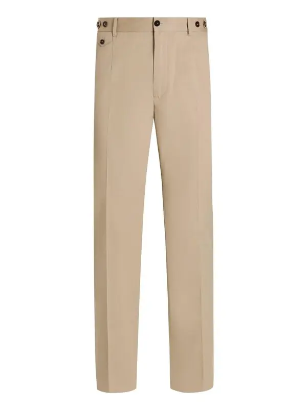 Dolce & Gabbana Stretch Cotton Gabardine Trousers - Beige