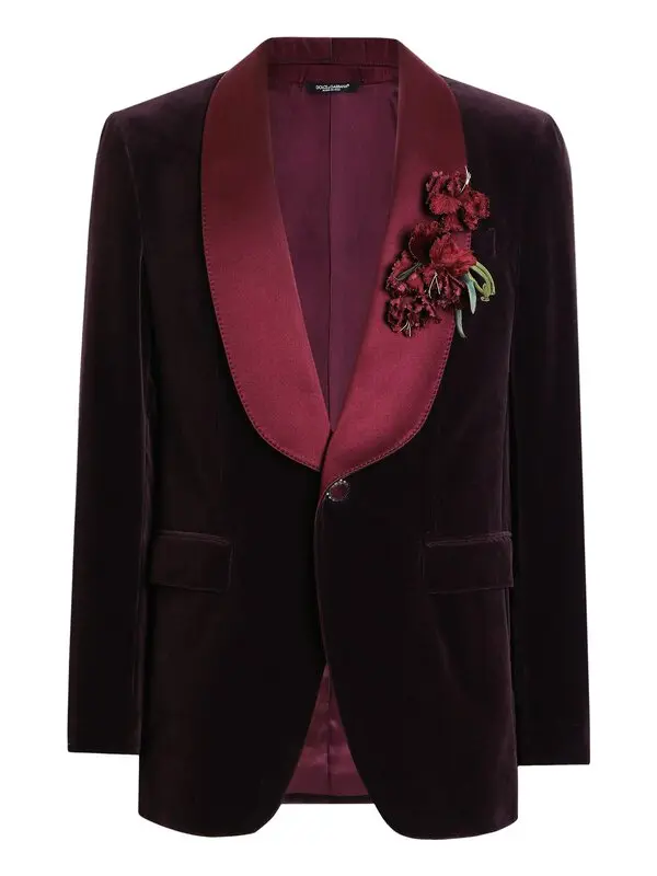 Dolce & Gabbana Single-breasted Sicilia Light Smooth Velvet Jacket - Purple