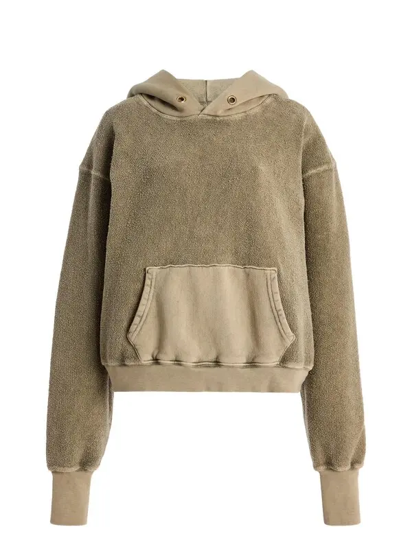 LES TIEN Cara Cropped Hoodie - Green