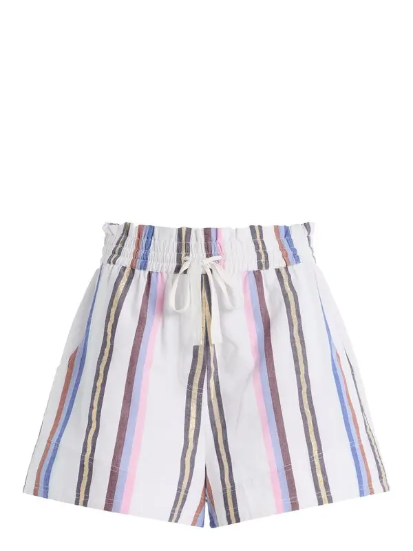 ILIO NEMA Remus Striped Cotton Shorts - White