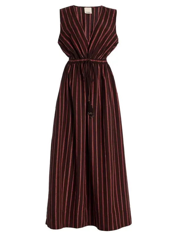 ILIO NEMA Eirene Cutout Striped Maxi Dress - Brown