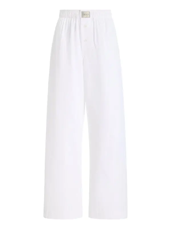 Comme Si La Boxer Alta Cotton-poplin Pants - White