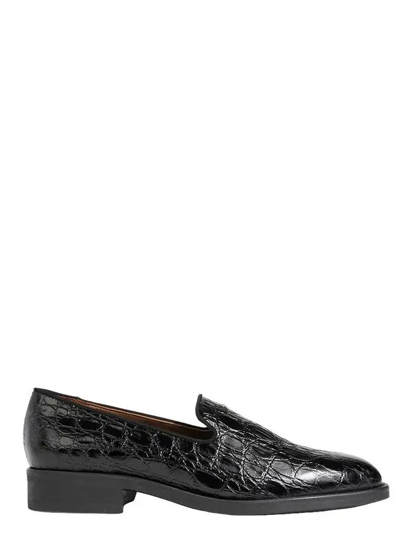 GIUSEPPE ZANOTTI Dories Croc-effect Leather Loafers - Black