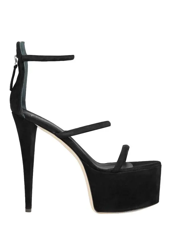 GIUSEPPE ZANOTTI Gzaida Suede Platform Sandals - Black