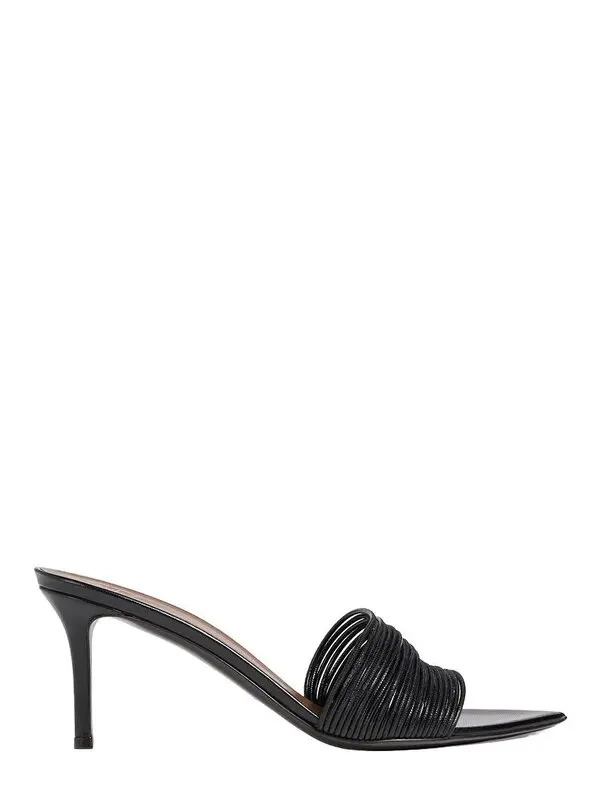 GIUSEPPE ZANOTTI Intriigo Clio 70 Metallic Leather Mules - Black