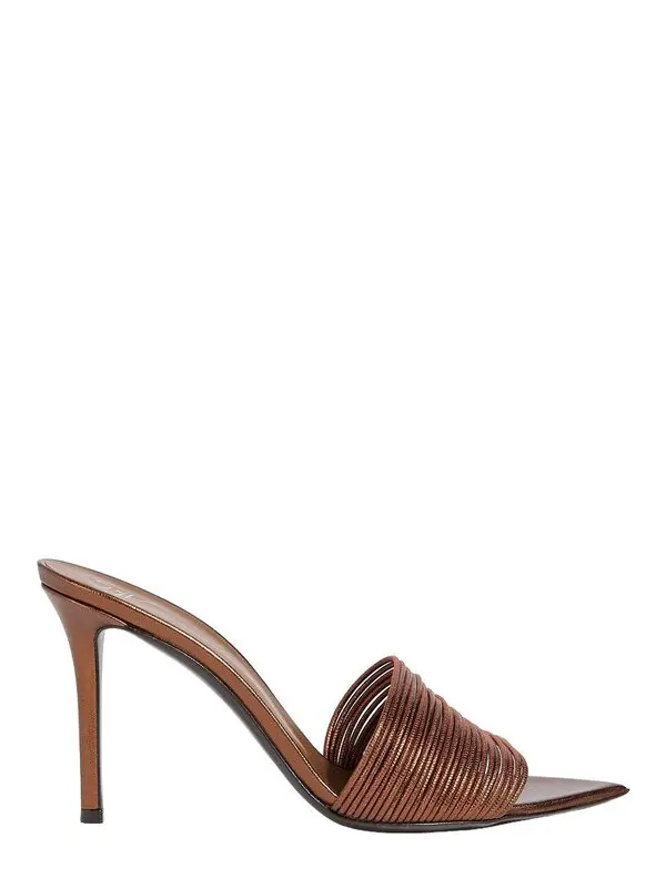 GIUSEPPE ZANOTTI Intriigo Clio 70 Metallic Leather Mules - Bronze