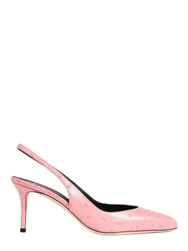 GIUSEPPE ZANOTTI Rachyl 70 Ostrich-effect Leather Slingback Pumps - Baby Pink