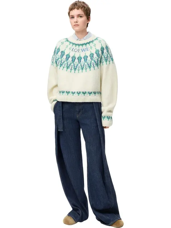 Loewe Wool Blend Sweater - White/mint