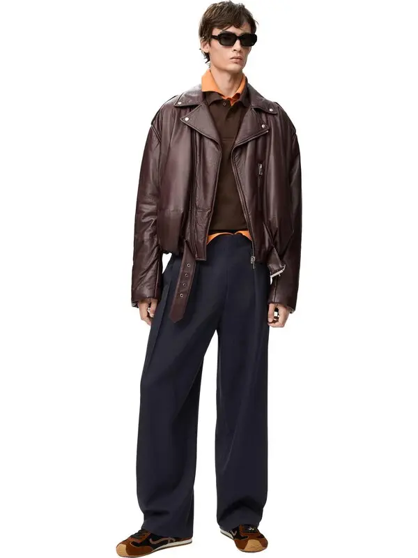 Loewe Balloon Biker Jacket - Dark Brown
