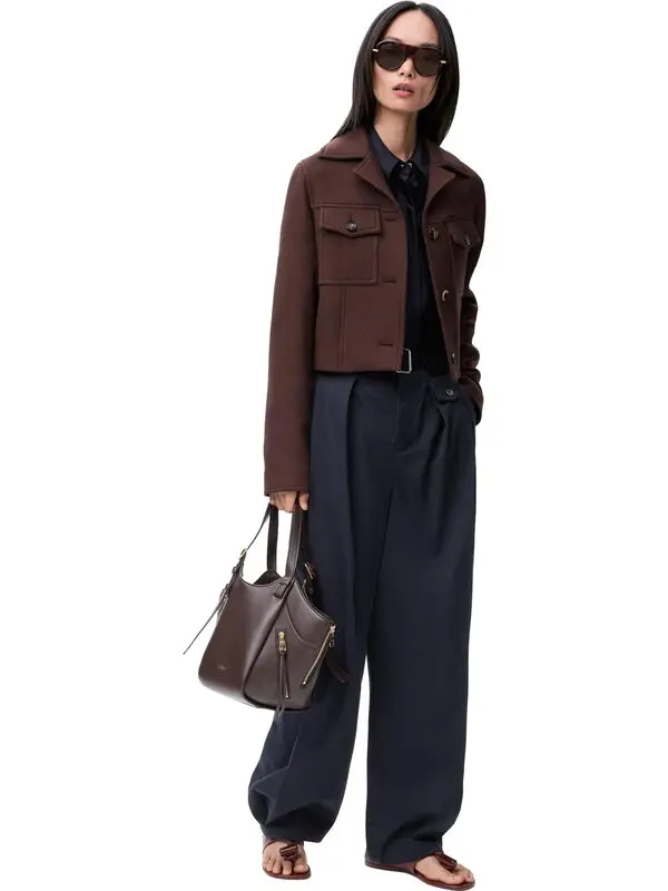 Loewe Cotton And Silk Gabardine Trousers - Dark Navy
