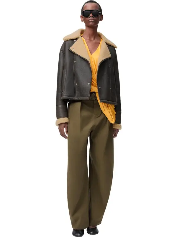 Loewe Cotton And Silk Gabardine Trousers - Khaki Green