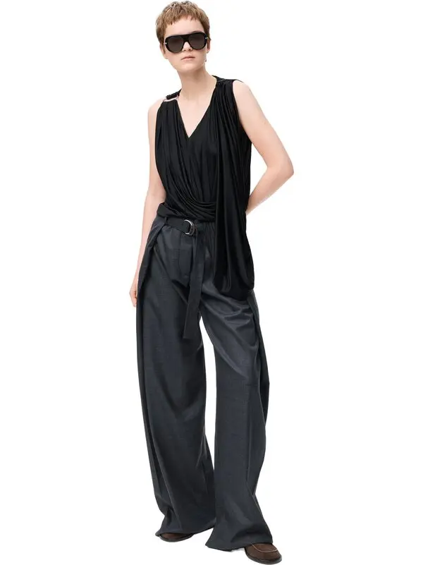 Loewe Draped Viscose Top - Black