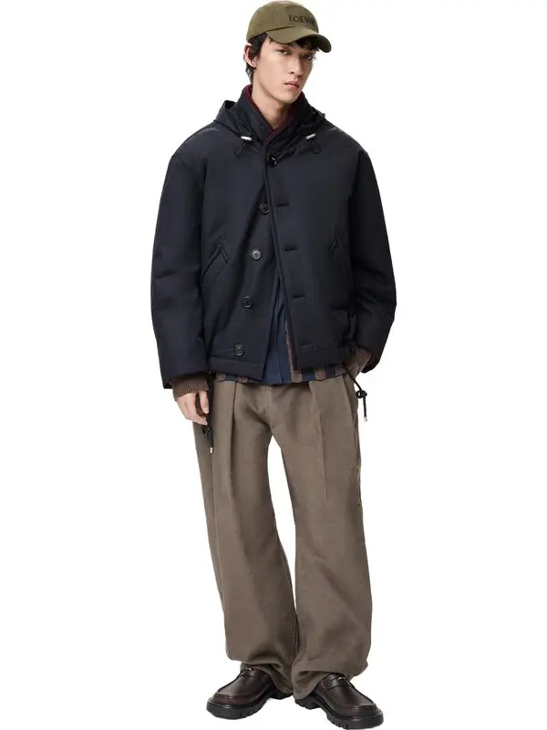 Loewe Padded Technical Cotton Jacket - Navy Blue