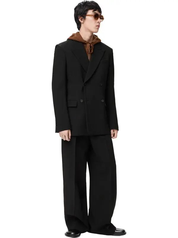 Loewe Double-breasted Jacket In Wool - Black