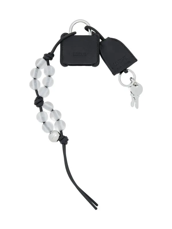 Loewe Amazona Padlock Charm - Black/silver