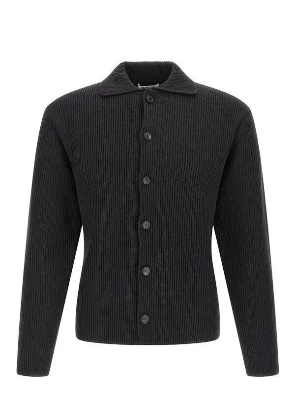 Auralee Ultra-fine Wool Cardigan - Black