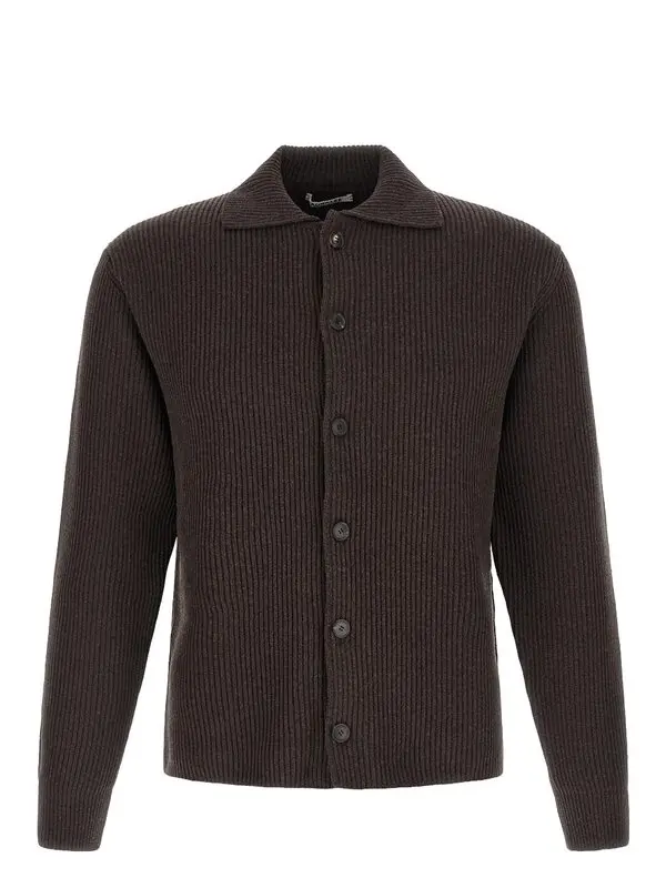 Auralee Ultra-fine Wool Cardigan - Brown